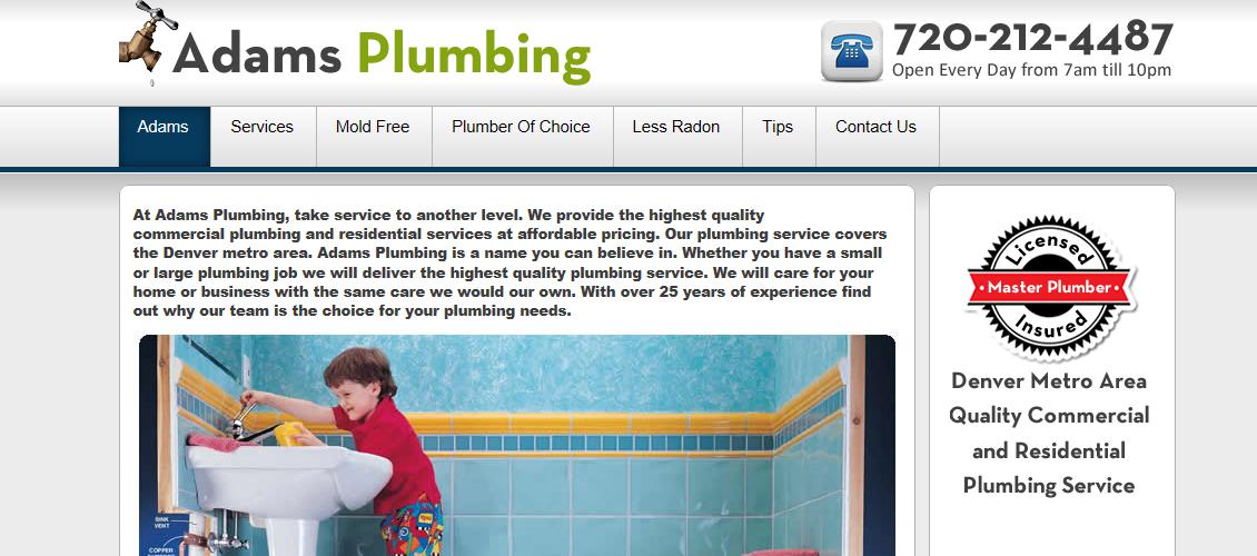 Adams Plumbing Littleton CO | Reviews, Services and Prices